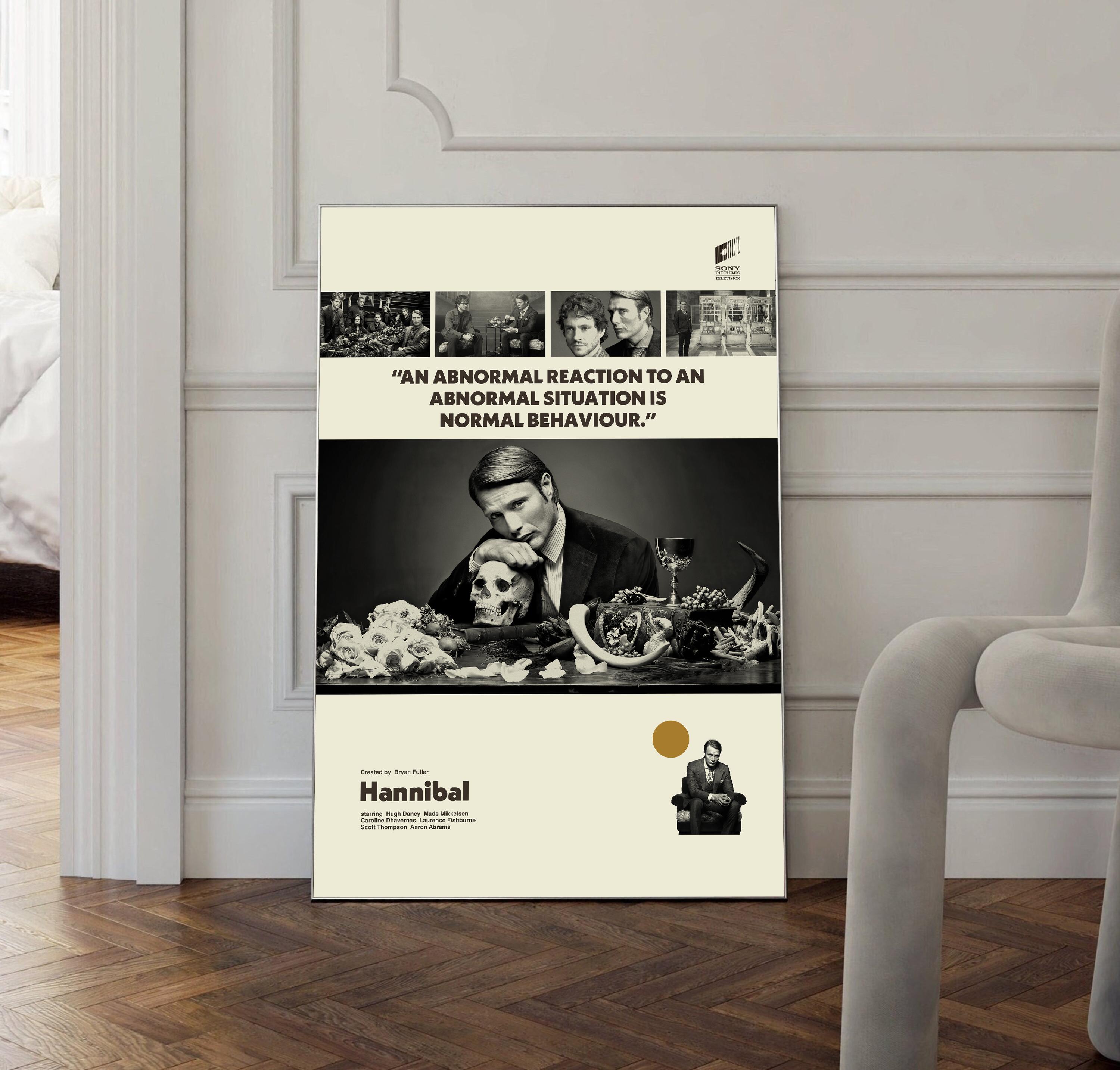 Hannibal Poster, Mads Mikkelsen Poster - Mid Century Modern - Movie Art ...