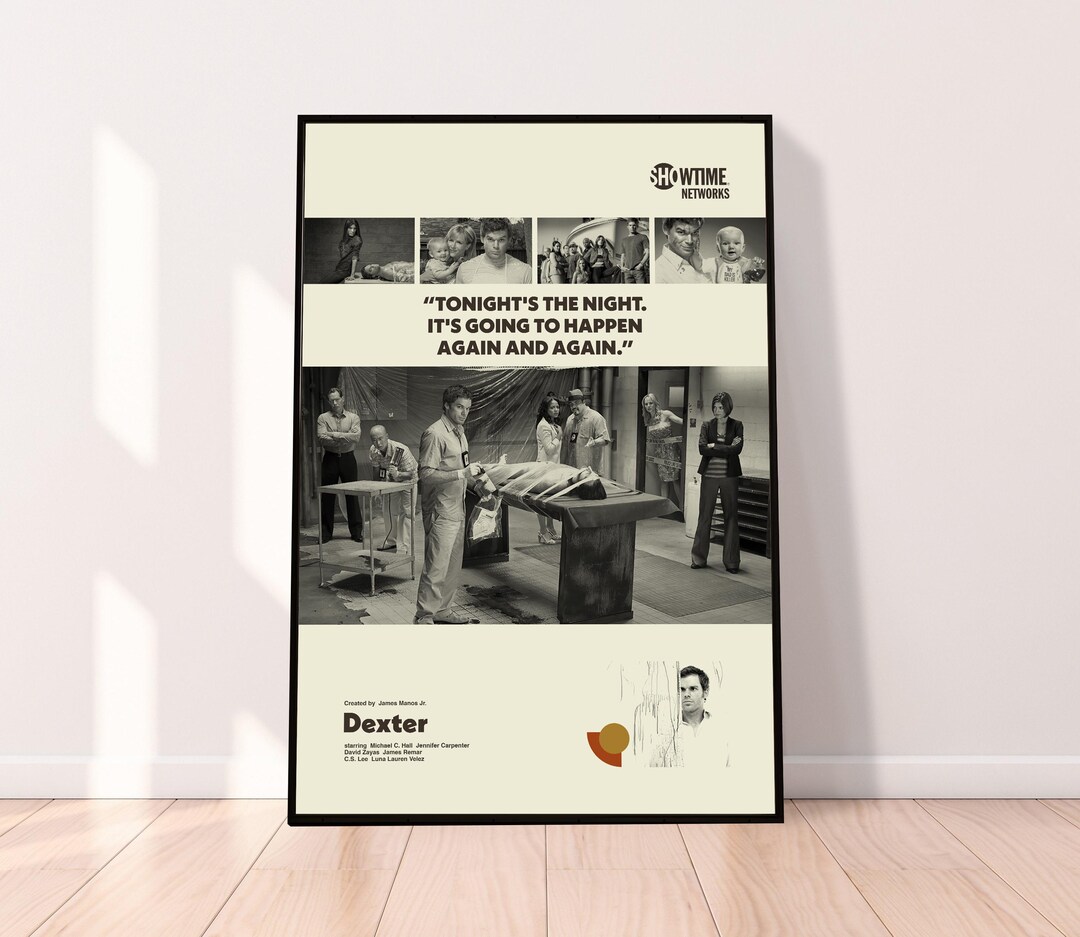 DEXTER Tv Series Poster - Dexter Morgan Wall Art - Mid Century Modern ...