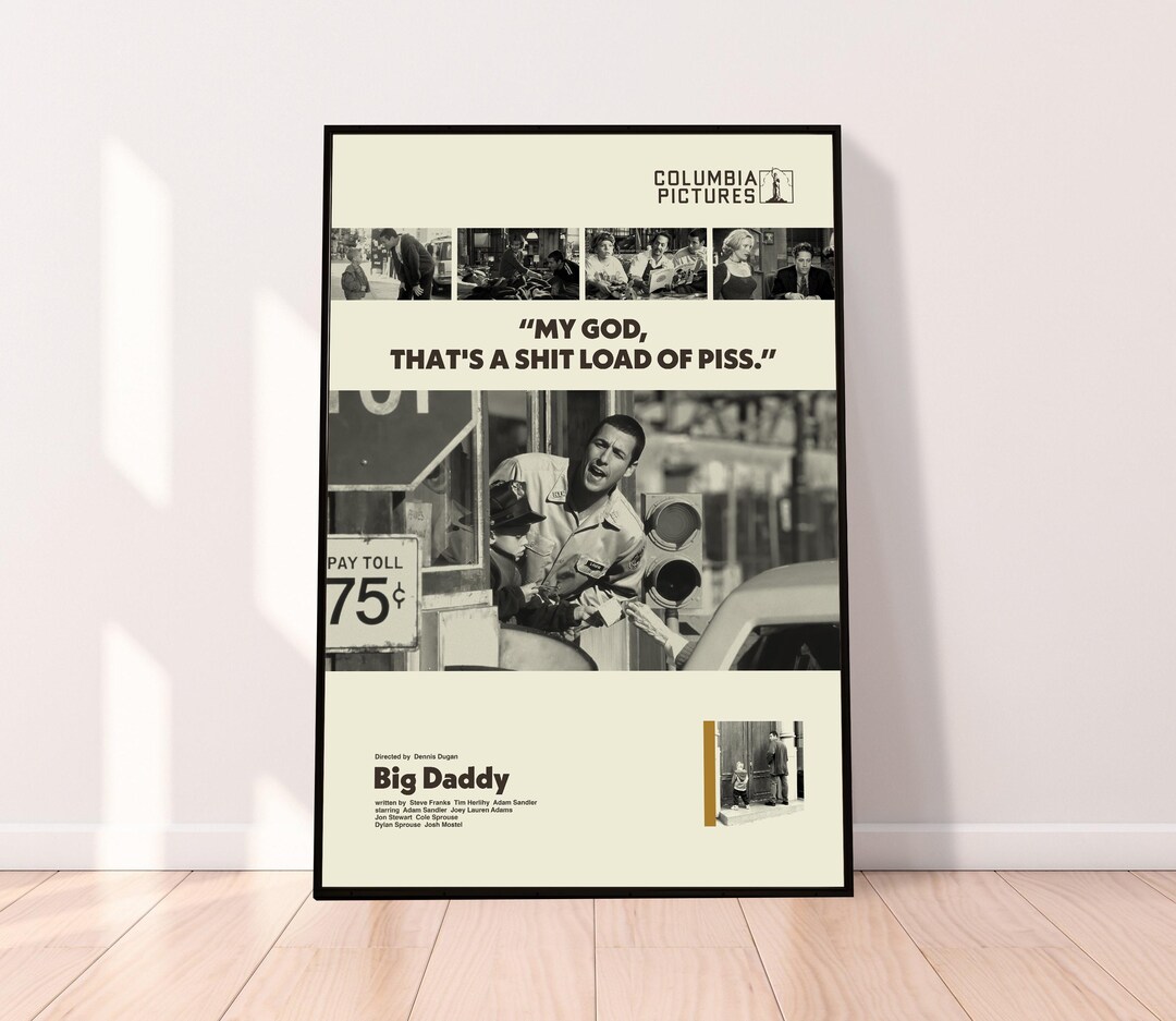 BIG DADDY Movie Poster - Dennis Dugan - Mid Century Modern - Movie Art ...