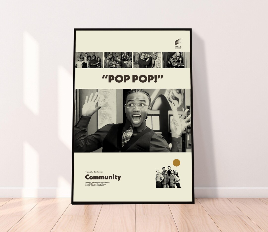 COMMUNITY Pop Pop Poster - TV Show Poster - Mid Century Modern - Movie ...
