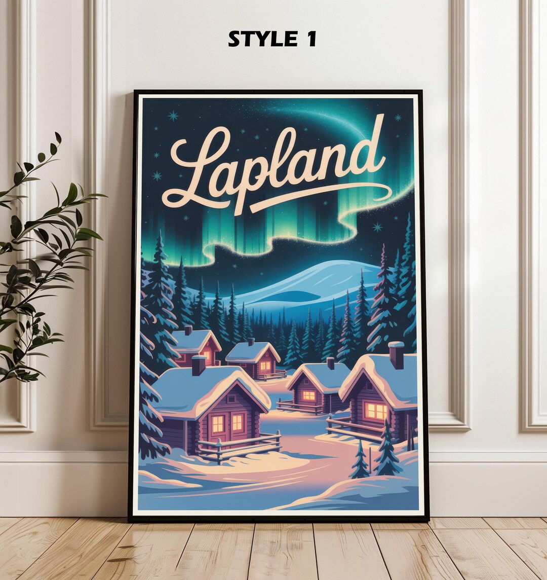 Lapland Poster, Finland Travel Print, Finland Wall Art, Lapland Travel ...