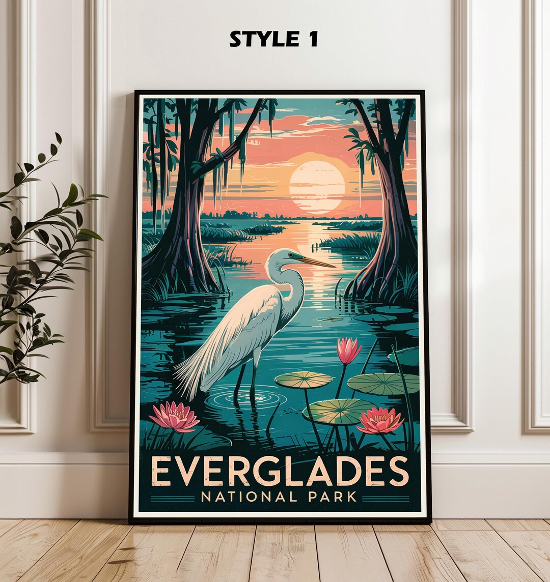 Everglades National Park Travel Poster, Nature Landscape Art ...