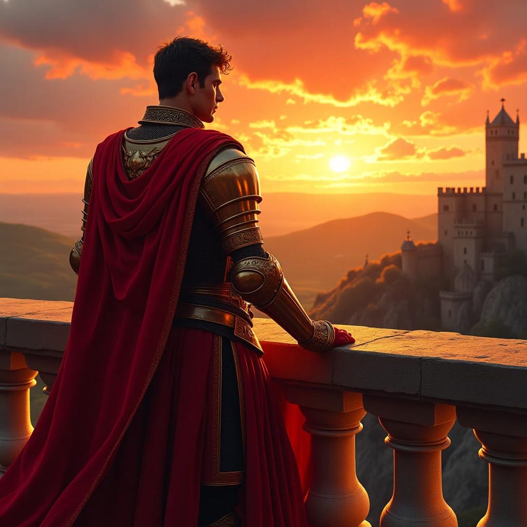 Renaissance Wall Art Print, Ruby Knight, Gallant Knight, Bold Art ...