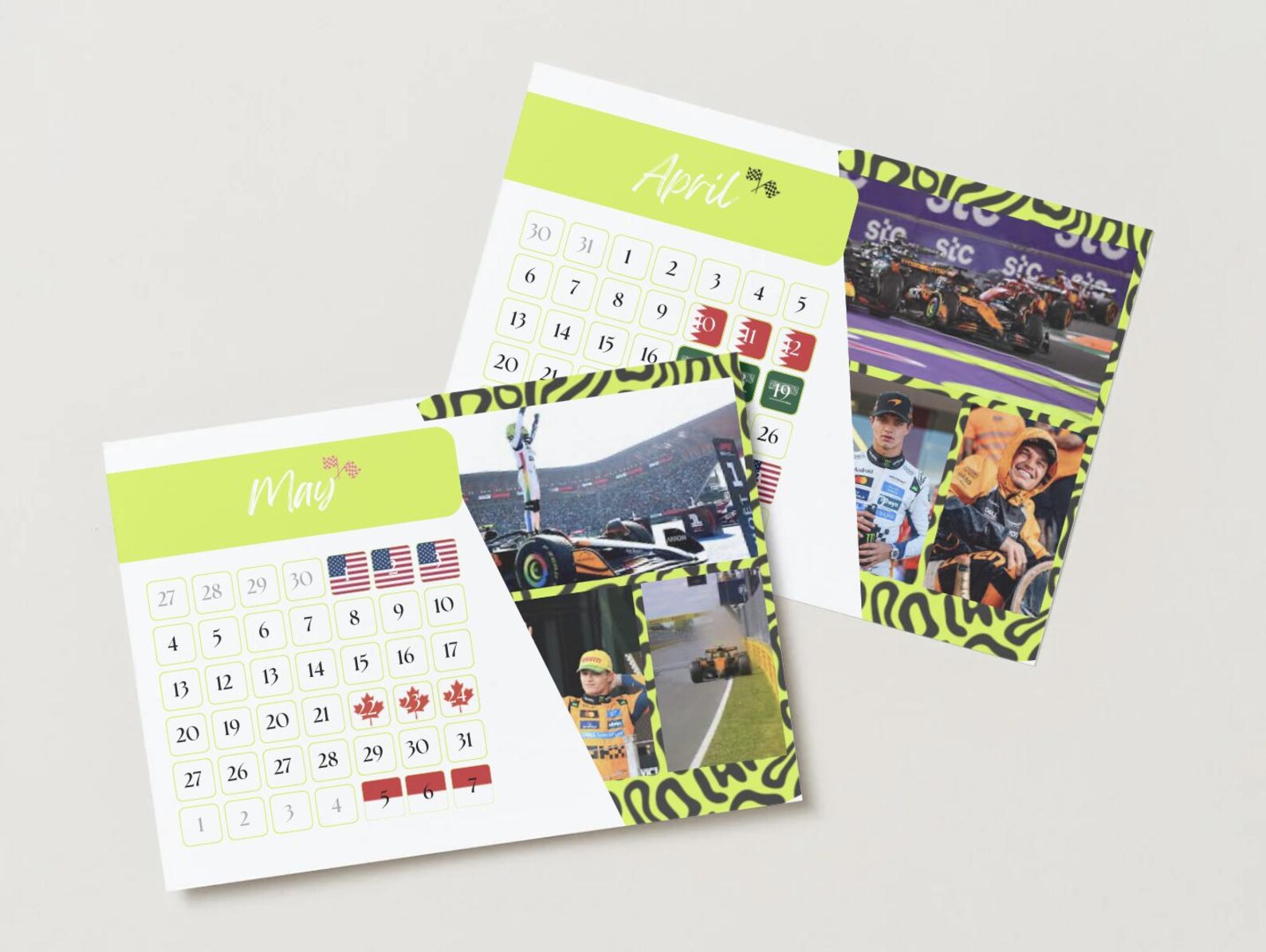 2026 F1 Calendar | Lando Norris Inspired Formula 1 Race Weekends (A4 ...