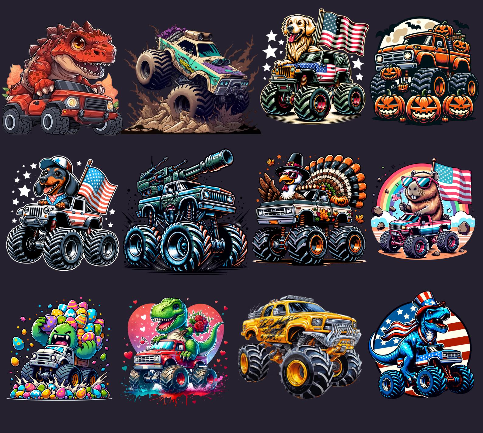 400+ Monster Truck Clipart Bundle | PNG Files | HD Monster Truck ...