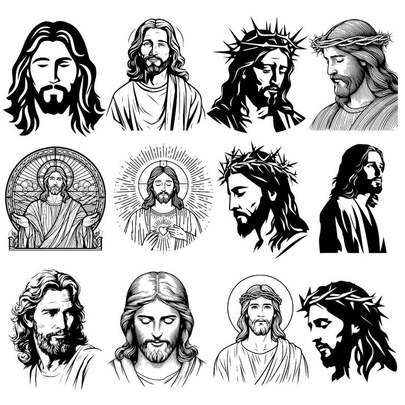 Jesus Christ SVG Bundle | Christian Jesus Designs | Faith Cut Files for ...