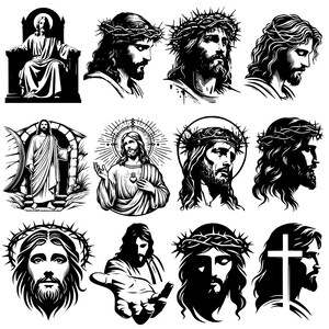Jesus Christ SVG Bundle | Christian Jesus Designs | Faith Cut Files for ...