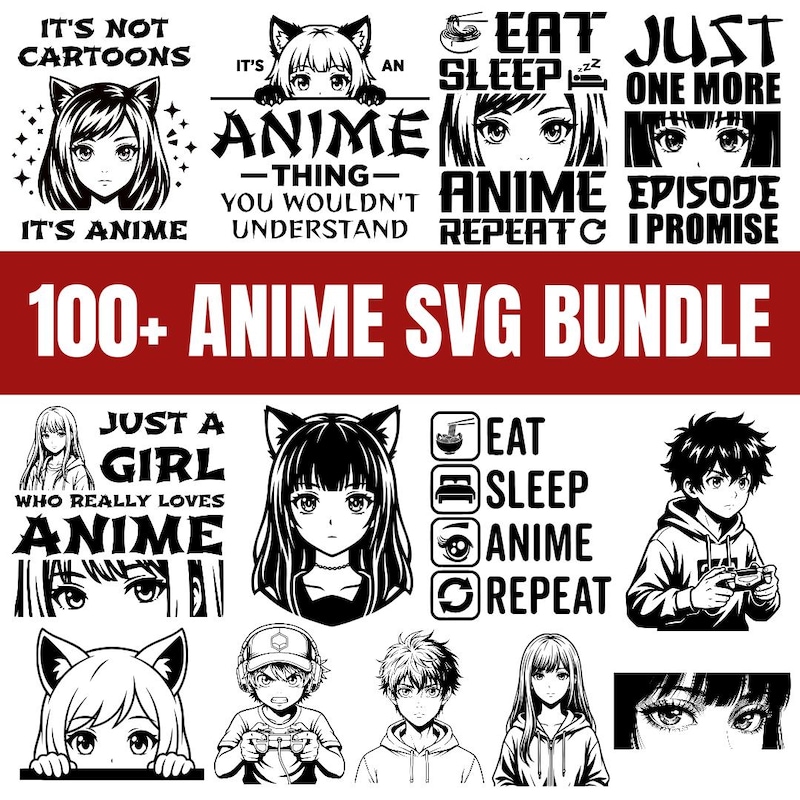 Black Anime Decals - Etsy