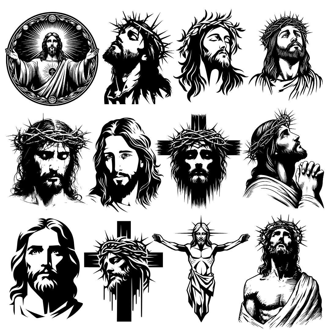 Jesus Christ SVG Bundle | Christian Jesus Designs | Faith Cut Files for ...
