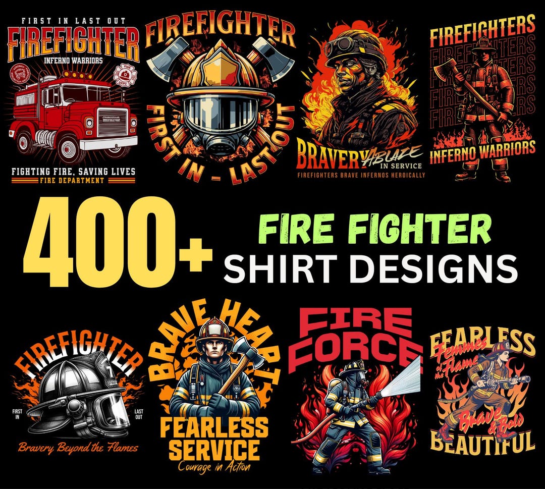 400+ Firefighter PNG Designs | Fire Dept Shirt Bundle, Fireman ...