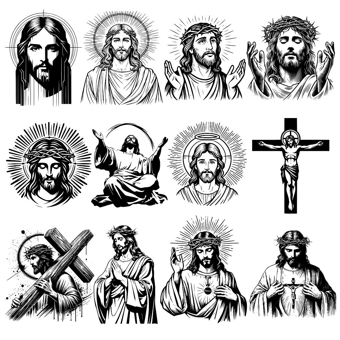 Jesus Christ SVG Bundle | Christian Jesus Designs | Faith Cut Files for ...