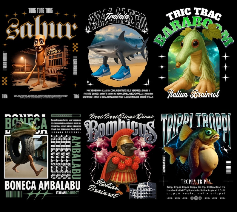 50+ Italian Brainrot Homage Png Bundle, Italian Brainrot Shirt Design ...