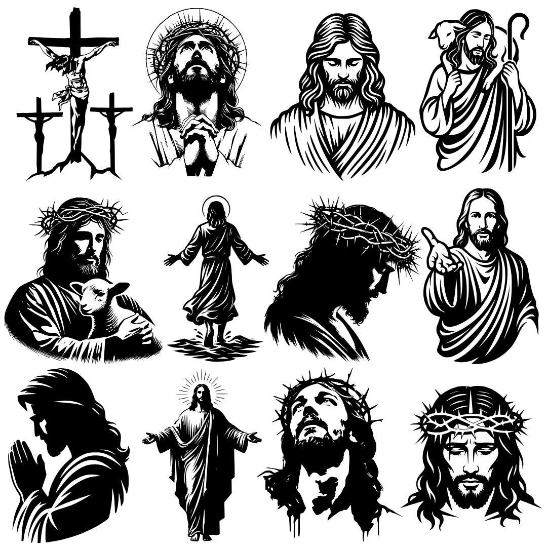 Jesus Christ SVG Bundle | Christian Jesus Designs | Faith Cut Files for ...
