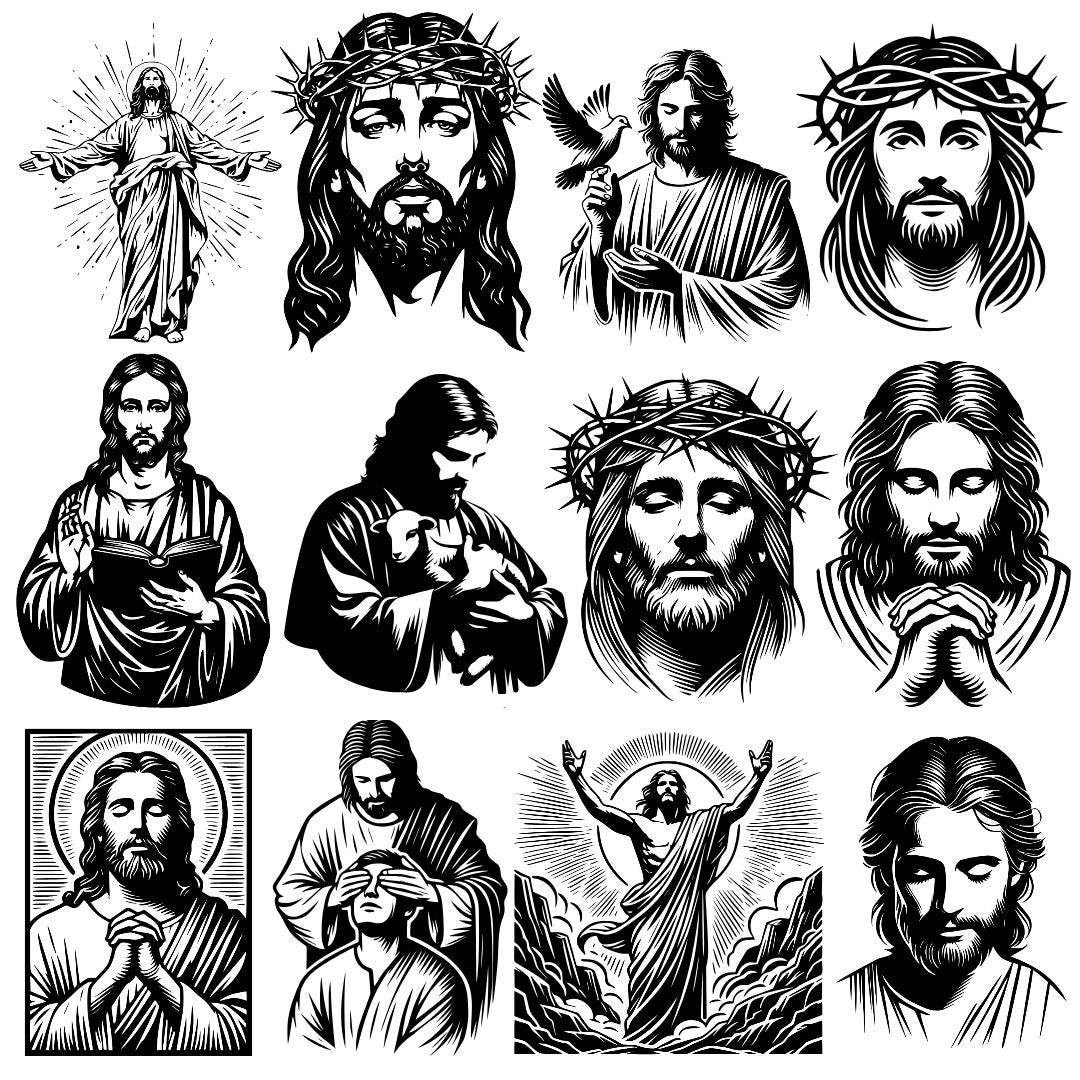 Jesus Christ SVG Bundle | Christian Jesus Designs | Faith Cut Files for ...