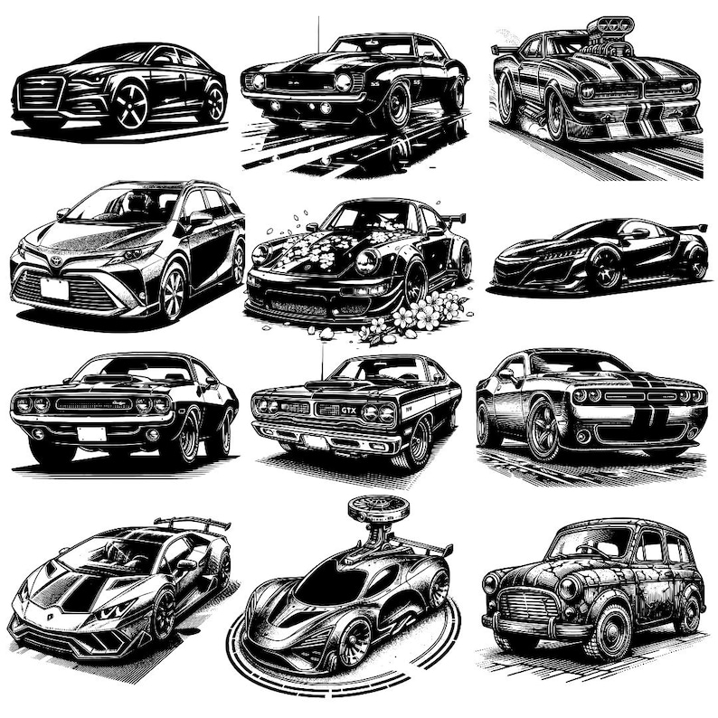 1000+ Car SVG Bundle | Muscle Car, Sports Car, Classic Car SVG | Auto ...