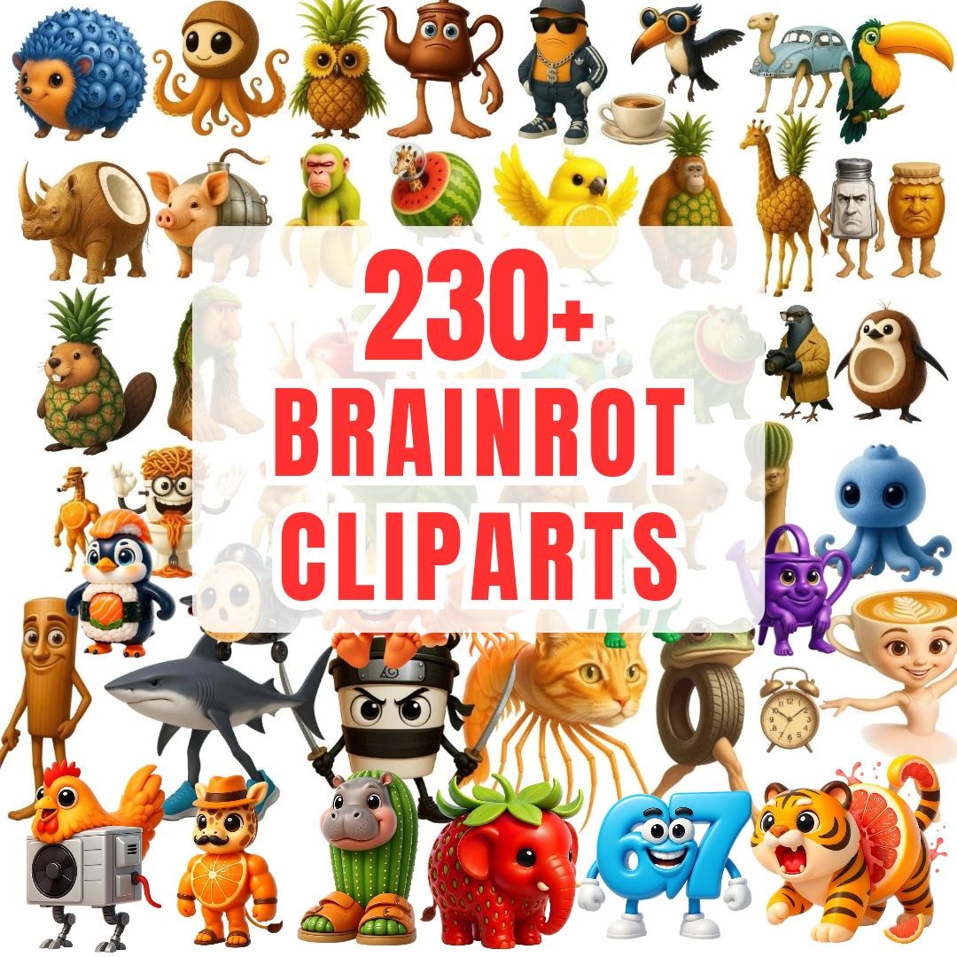 Italian Brainrot PNG Sublimation, Design Bundle (230+ PNG), Tung Tung ...