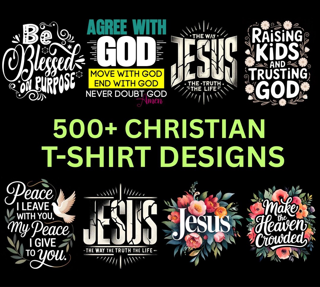 500+ Christian T-shirt Designs PNG Bundle | Bible Verse Shirt PNG ...