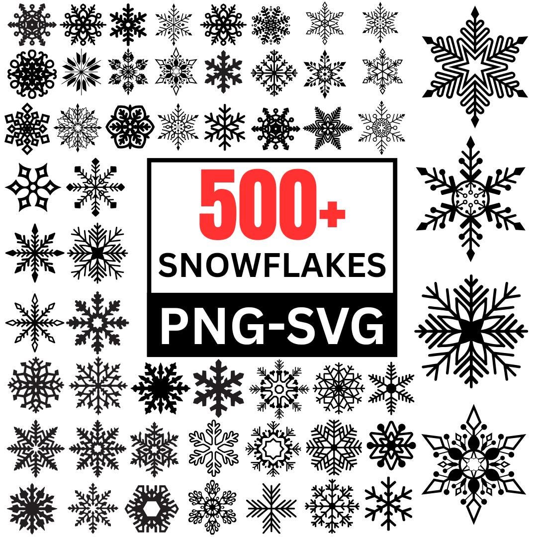 Snowflake SVG Bundle for Cricut | 500+ Winter & Christmas Snowflake Cut ...