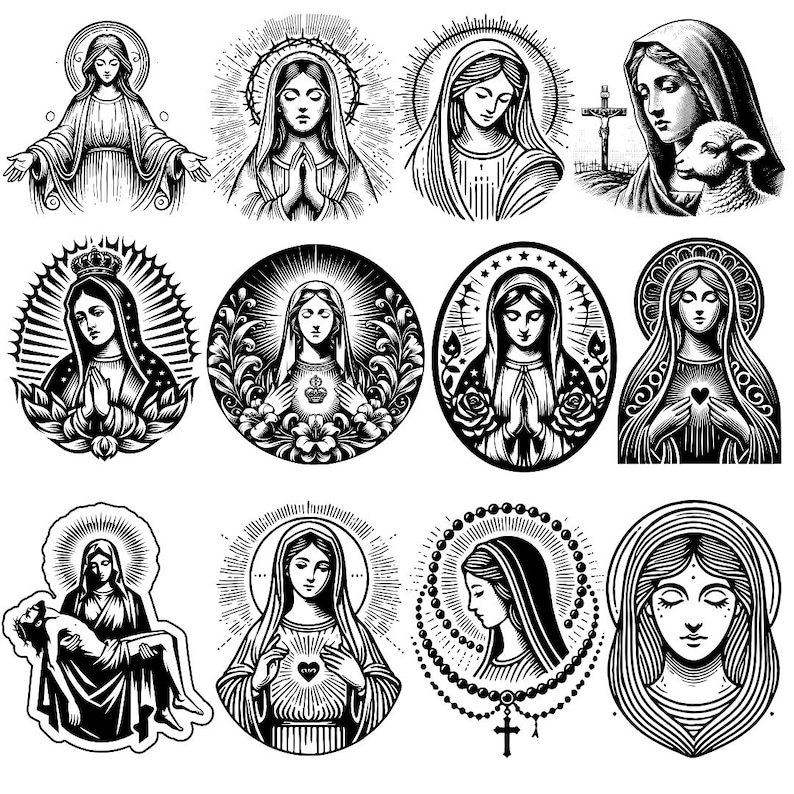 380+ Virgin Mary SVG Bundle | Catholic SVG Files | Religious Clipart ...