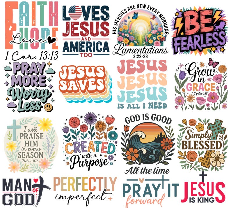 500+ Christian T-shirt Designs PNG Bundle | Bible Verse Shirt PNG ...