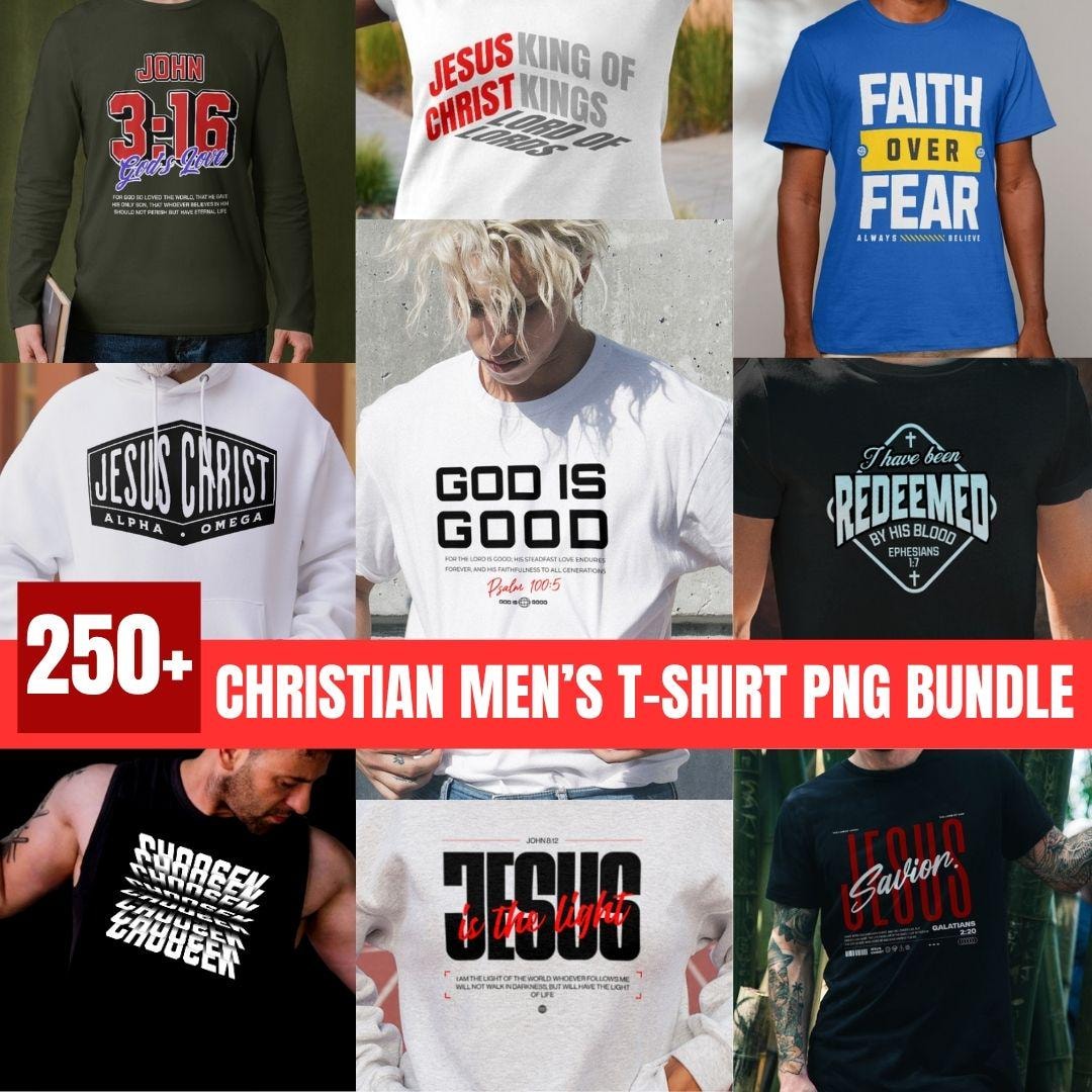 260+ Christian Men's Front and Back PNG Designs, Faith-based Sayings ...