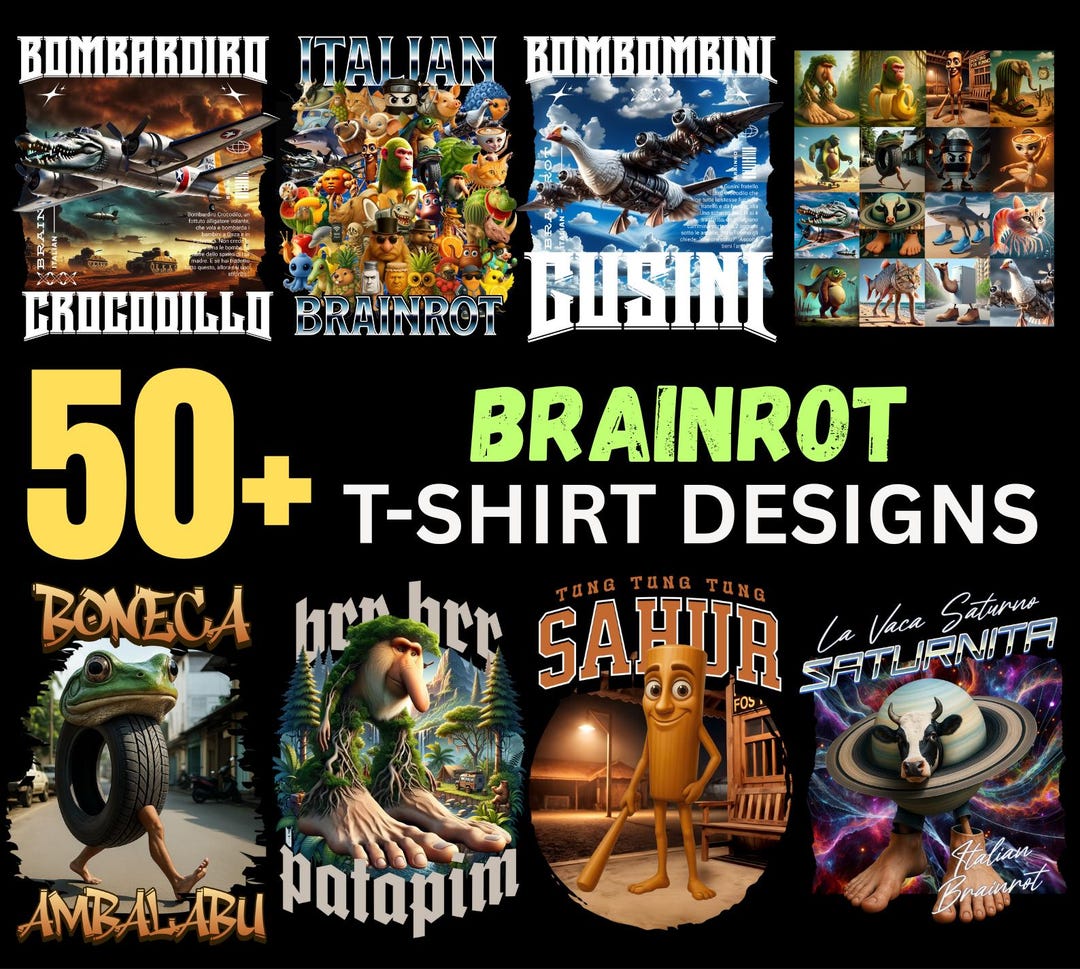 50+ Italian Brainrot Homage Png Bundle, Italian Brainrot Shirt Design ...