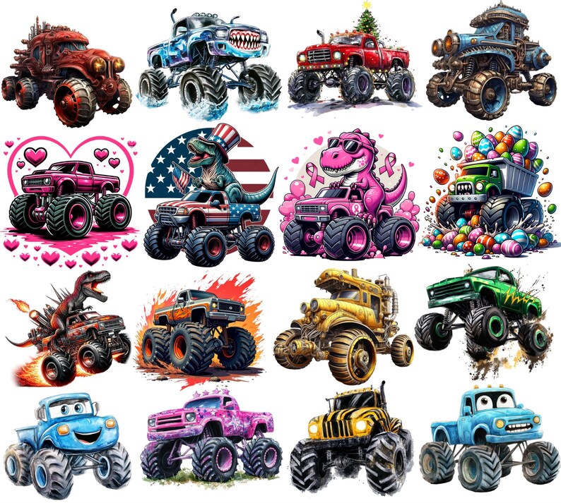 400+ Monster Truck Clipart Bundle | PNG Files | HD Monster Truck ...