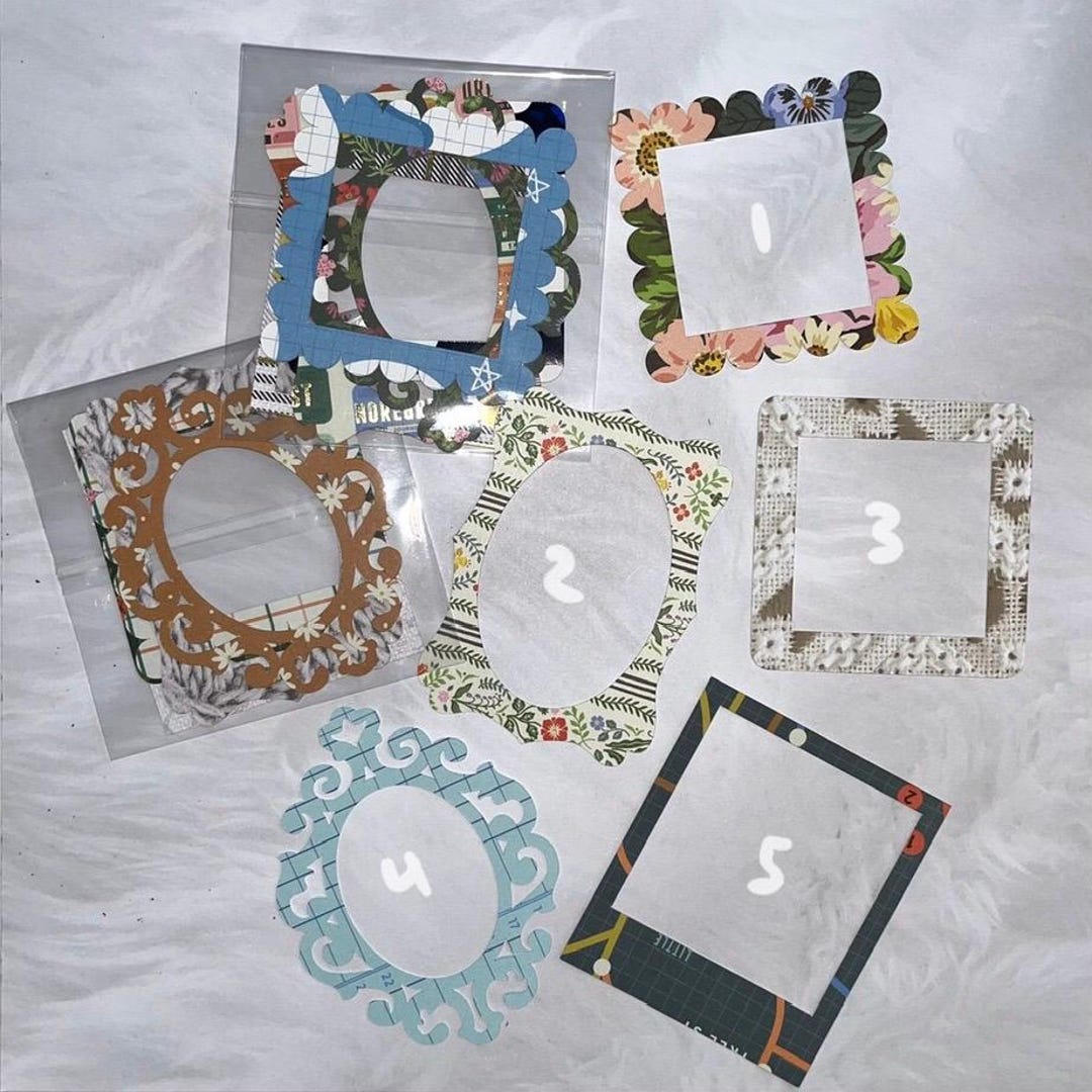 Scrapbook Paper Frames (set of 5) | Various Patterns - Etsy