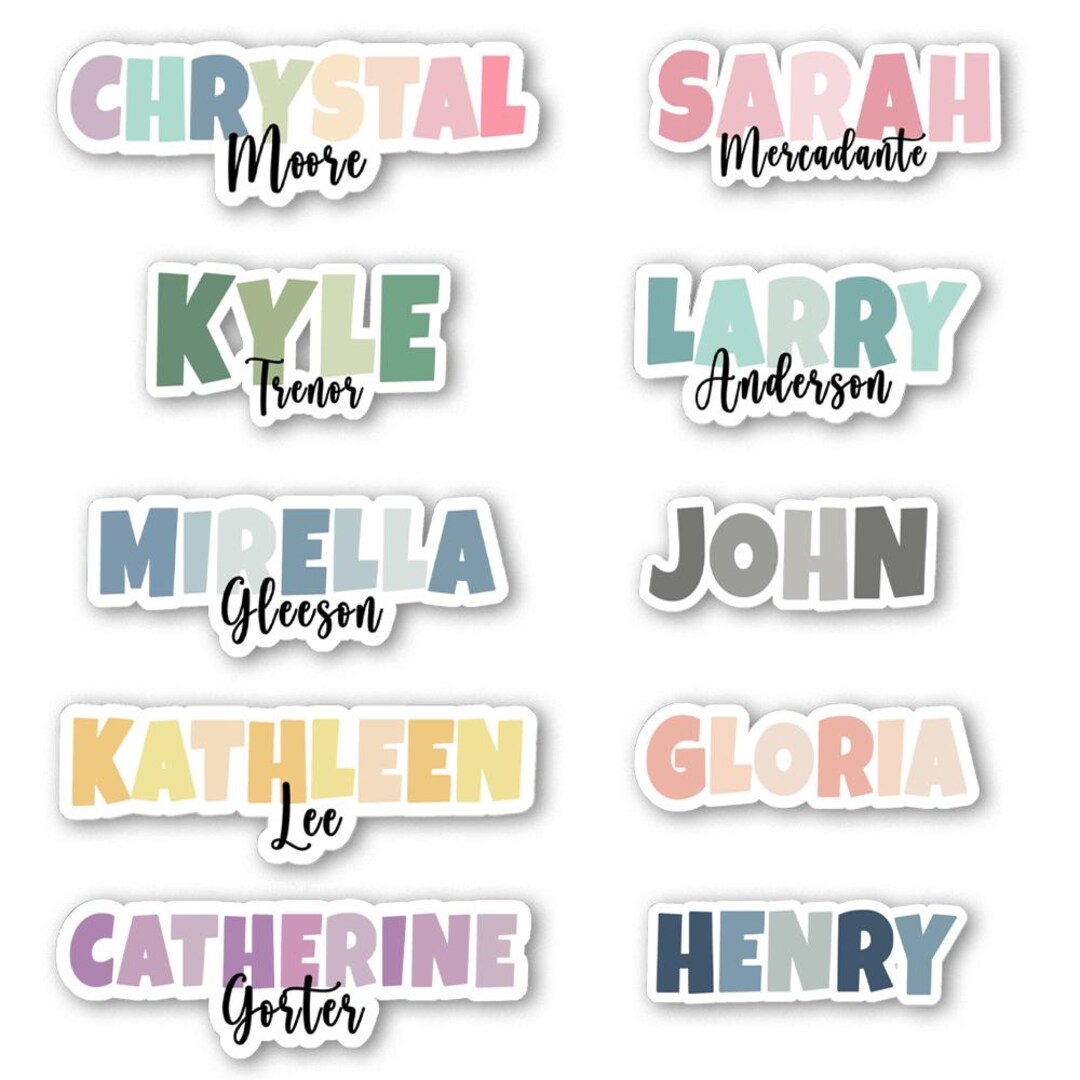 Waterproof Name Sticker, Personalized Vinyl Sticker, Name Sticker ...