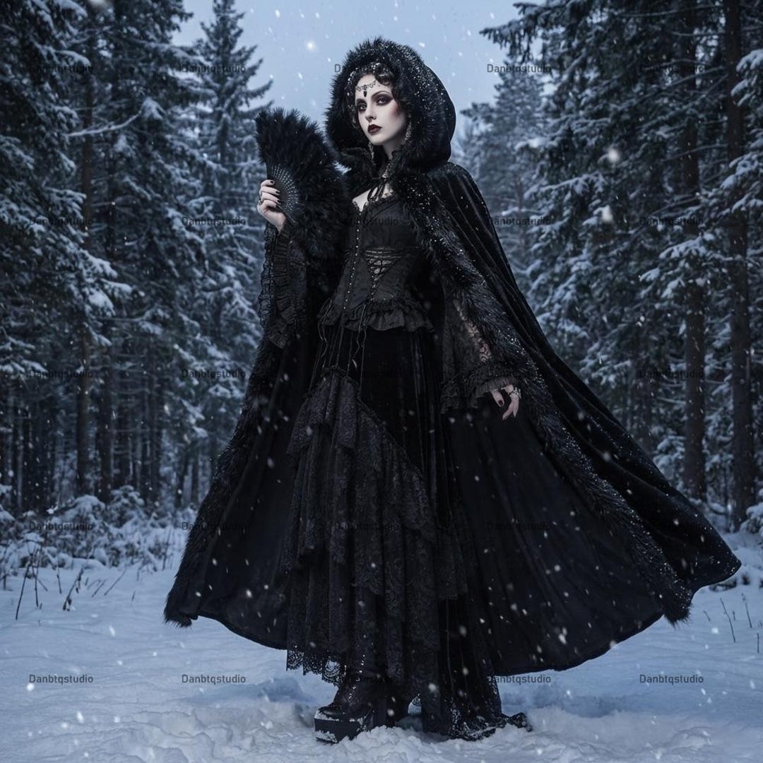 Gothic Winter Gorgeous Fur Long Cloak, Edieval Cloak, Viking Cloak ...