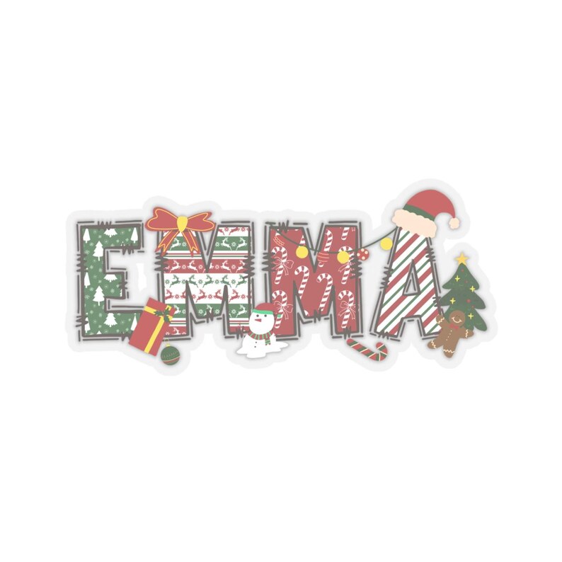 Christmas Stickers, Christmas Name Sticker, Christmas Vinyl Laptop ...
