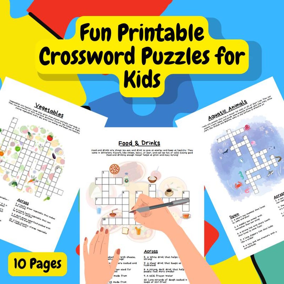 Fun Printable Crossword Puzzles for Kids – Educational & Easy Word ...