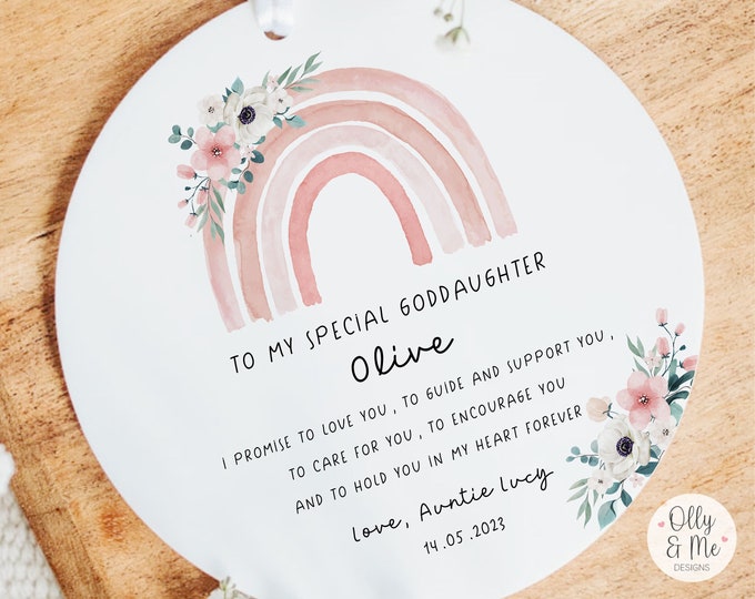 Personalised Goddaughter Gift Christening Keepsake Plaque Godparent ...