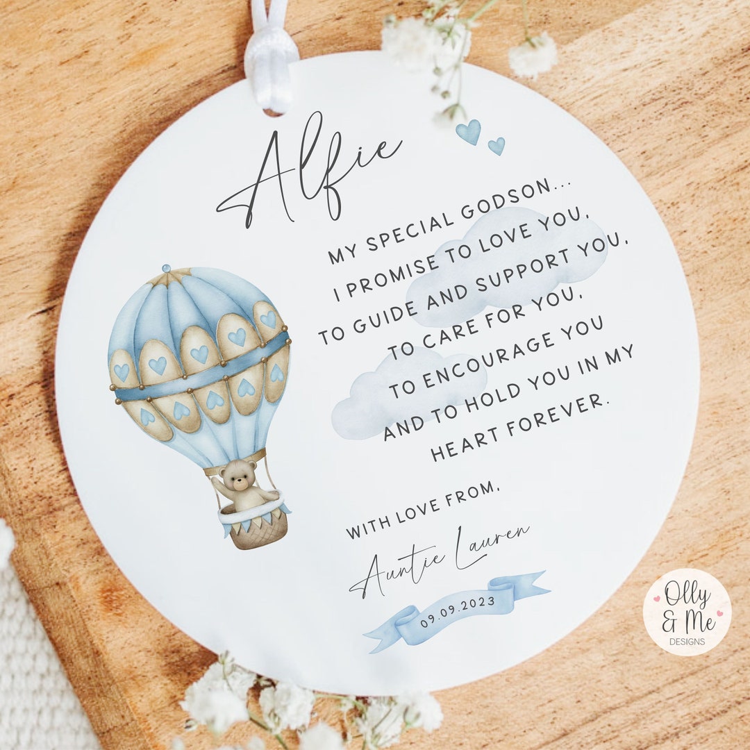 Personalised Godson Gift | Christening Keepsake Plaque | Godparent ...