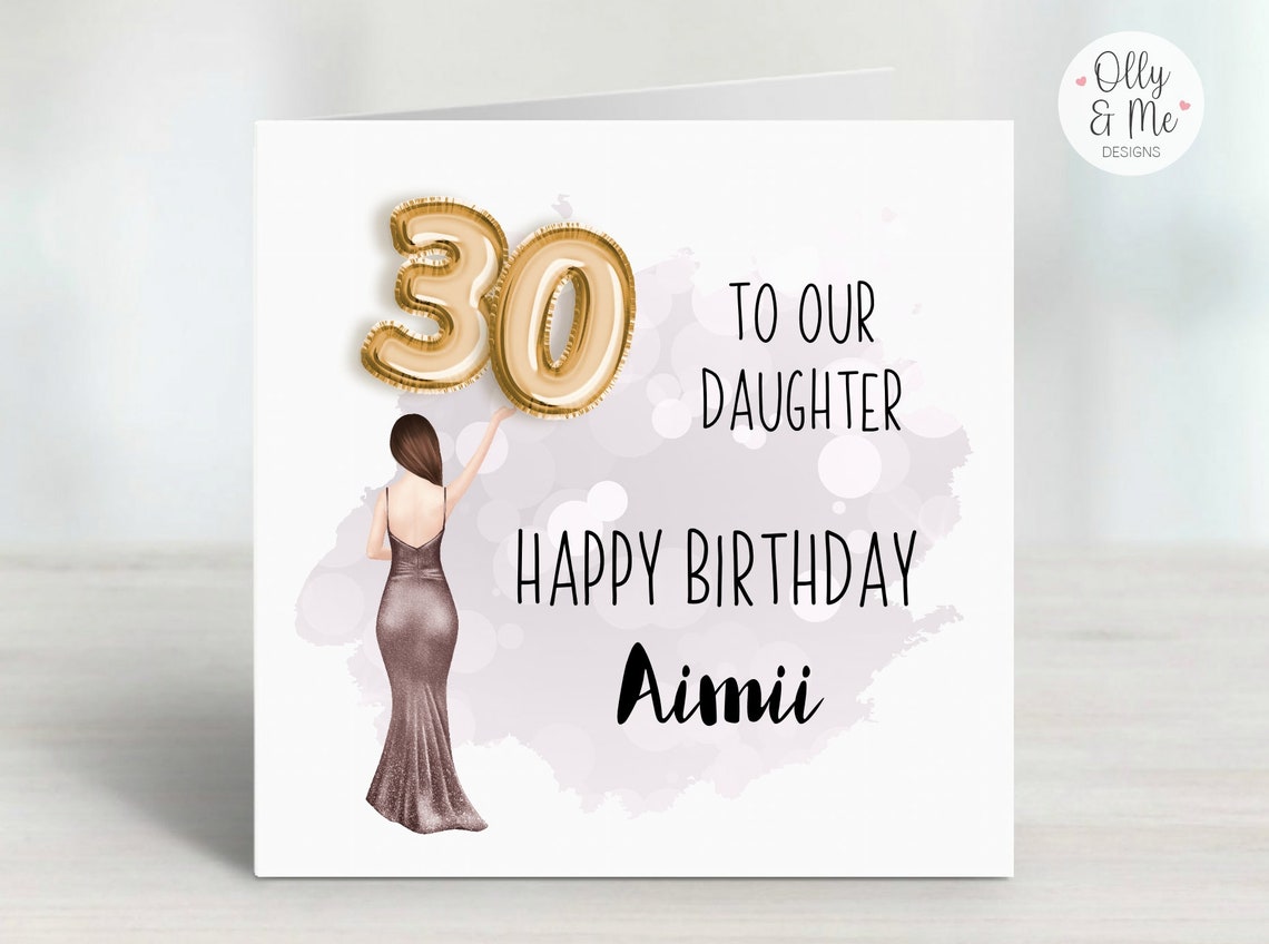Personalised 30th Birthday Card to Daughter Girls Thirtieth - Etsy