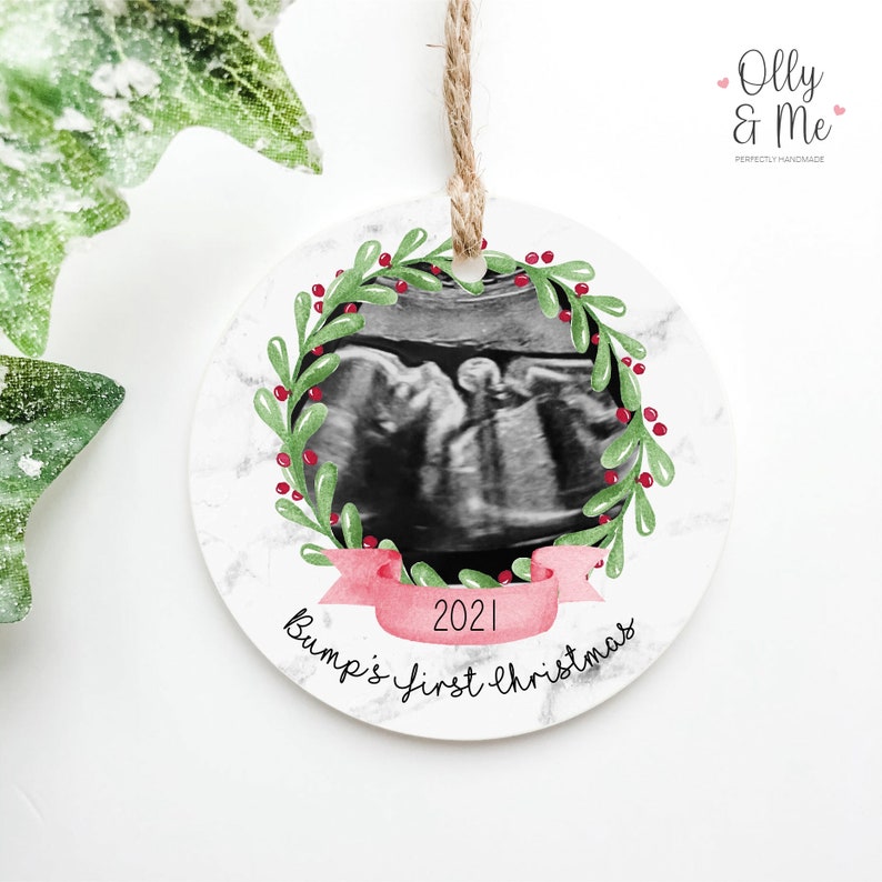 Personalised Bump's First Christmas Photo Bauble Gift Keepsake | Xmas ...