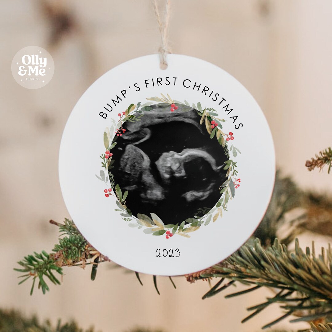 Personalised Bump's First Christmas Bauble Baby 1st Xmas Tree ...
