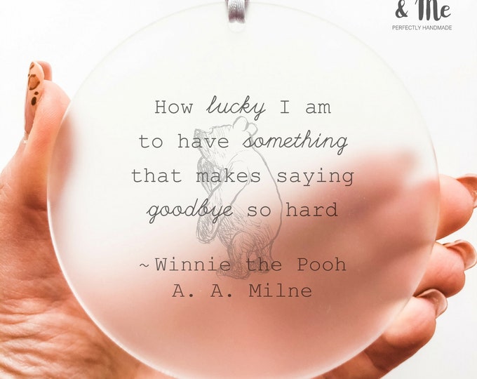 Winnie the Pooh How Lucky I Am Quote Plaque/sign Friend/family/home ...
