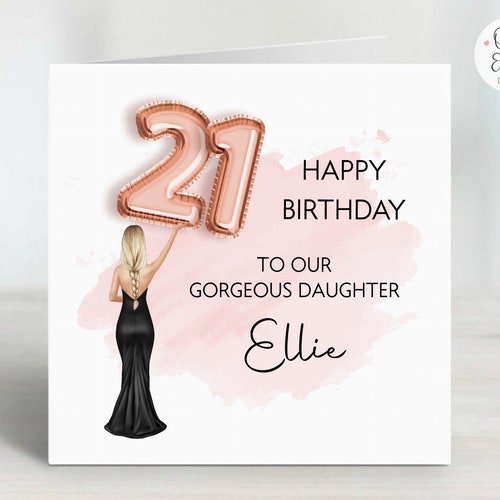Personalised 21st Birthday Card to Daughter Girls Twenty - Etsy UK
