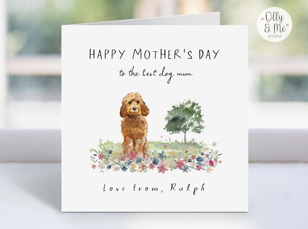 Personalised Mother's Day Card From the Dog Pet Keepsake Card Best Dog ...