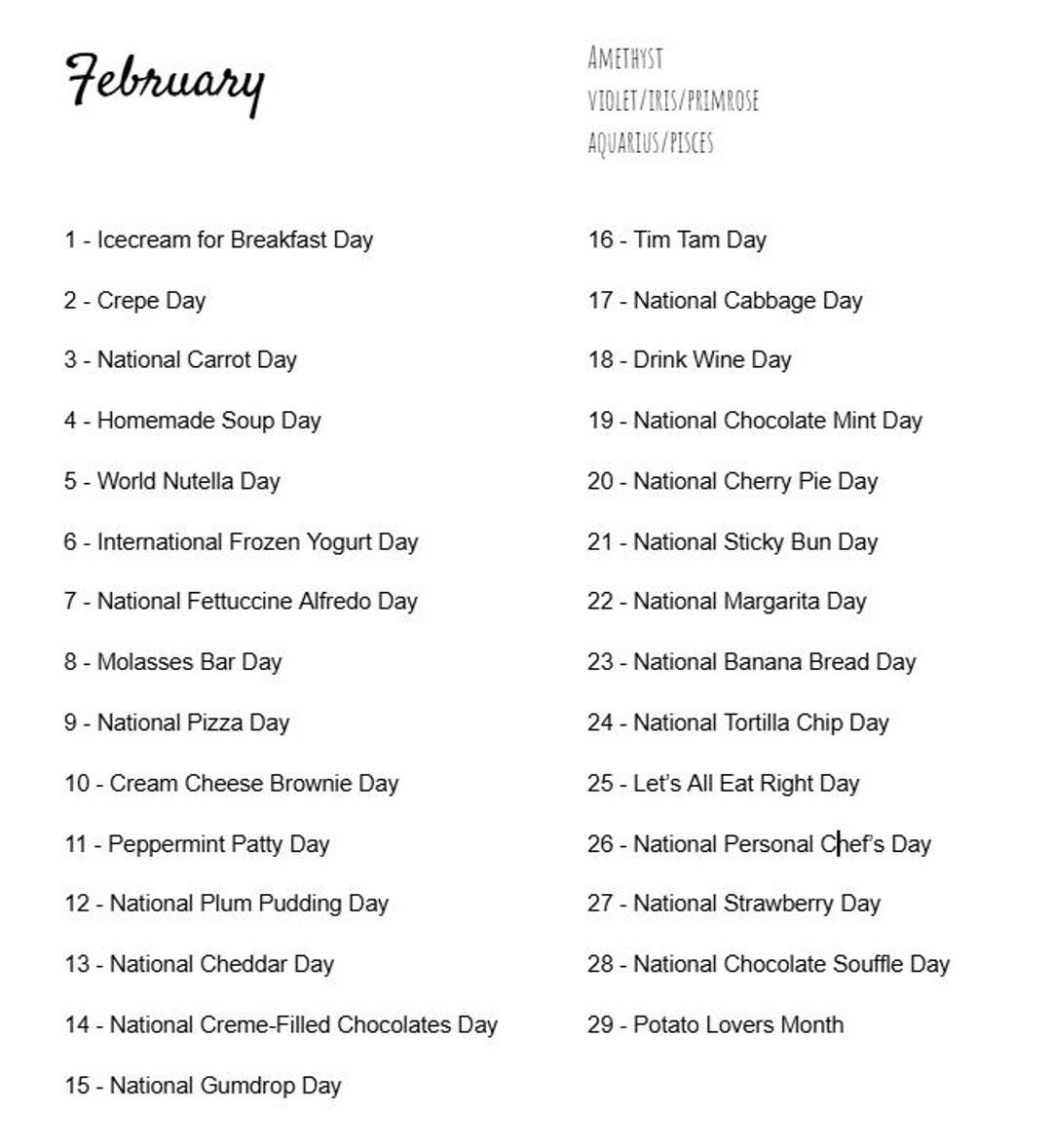 Celebrate Each Day Calendar - Food Edition - Etsy