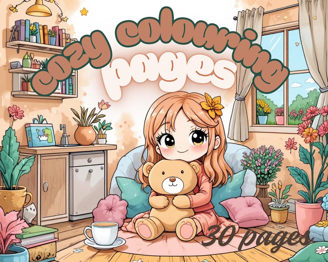 Cozy Girl Coloring Book Cute Aesthetic Fall Coloring Pages for Girls ...