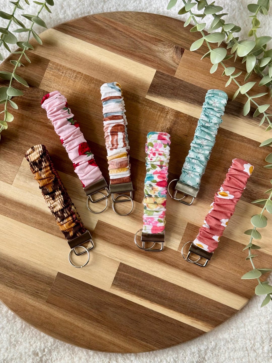 Scrunchie Wristlet Keychain - Multiple Patterns Available | Cute ...