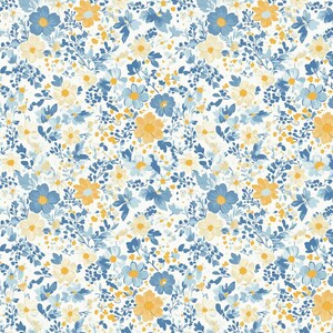 Blue Yellow Fabric - Etsy