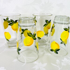 Glasses, Beverage Glasses, Lemons, Hand Painted, Gift Idea - Etsy