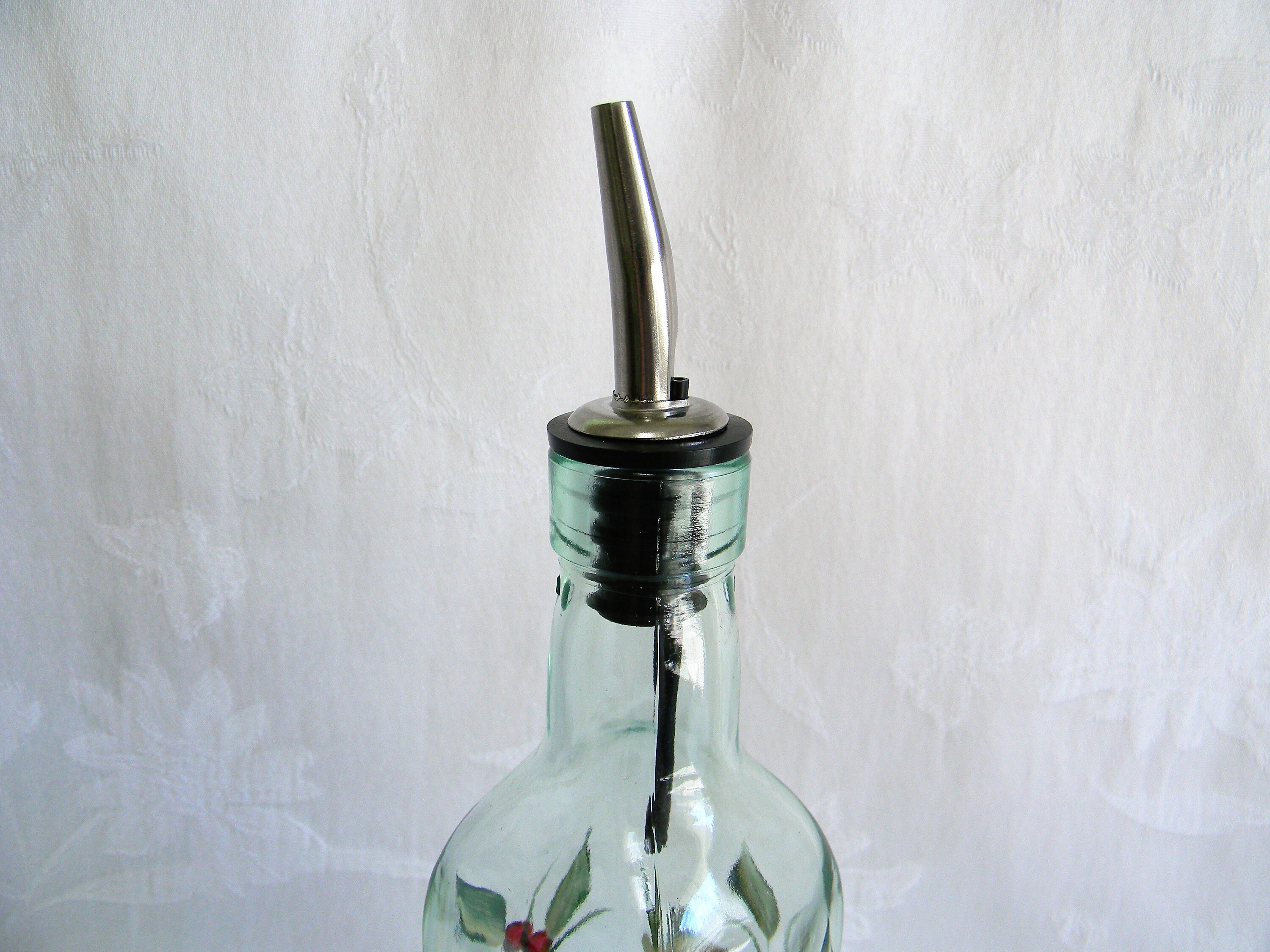 Oil Bottle Glass Oil Bottle Oil Decanter With White Flowers | Etsy