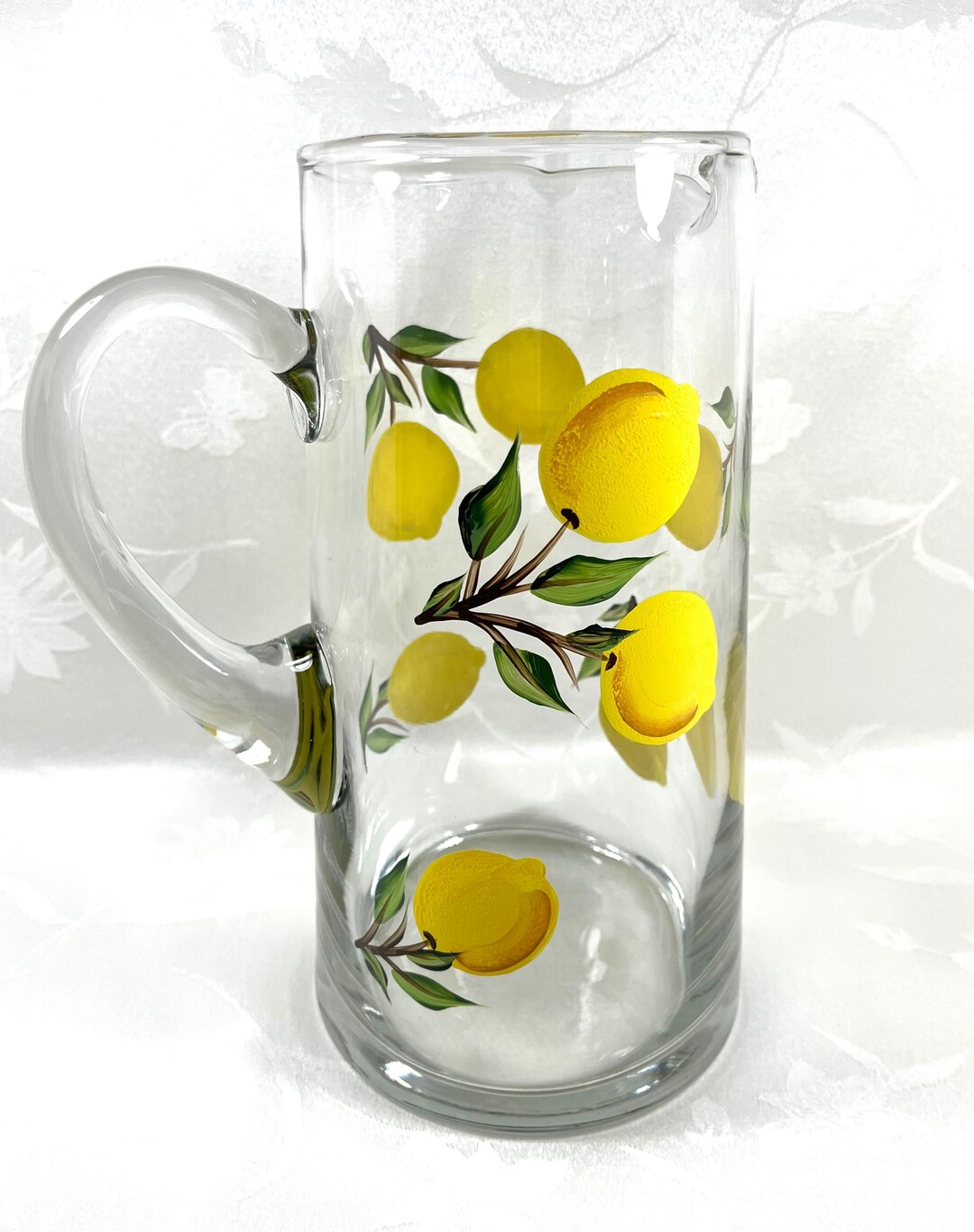 Drinking Pitcher, Lemons Pitcher, Water Pitcher, Glass Pitcher, Tall ...