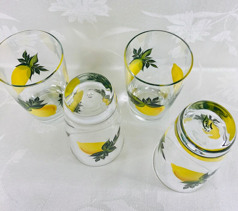Lemons Beverage glasses glasses with lemons drinking | Etsy