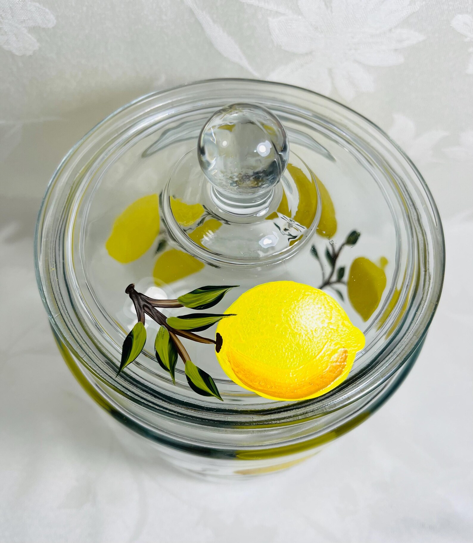 Lemon Cookie Jar, Hand Painted - Etsy