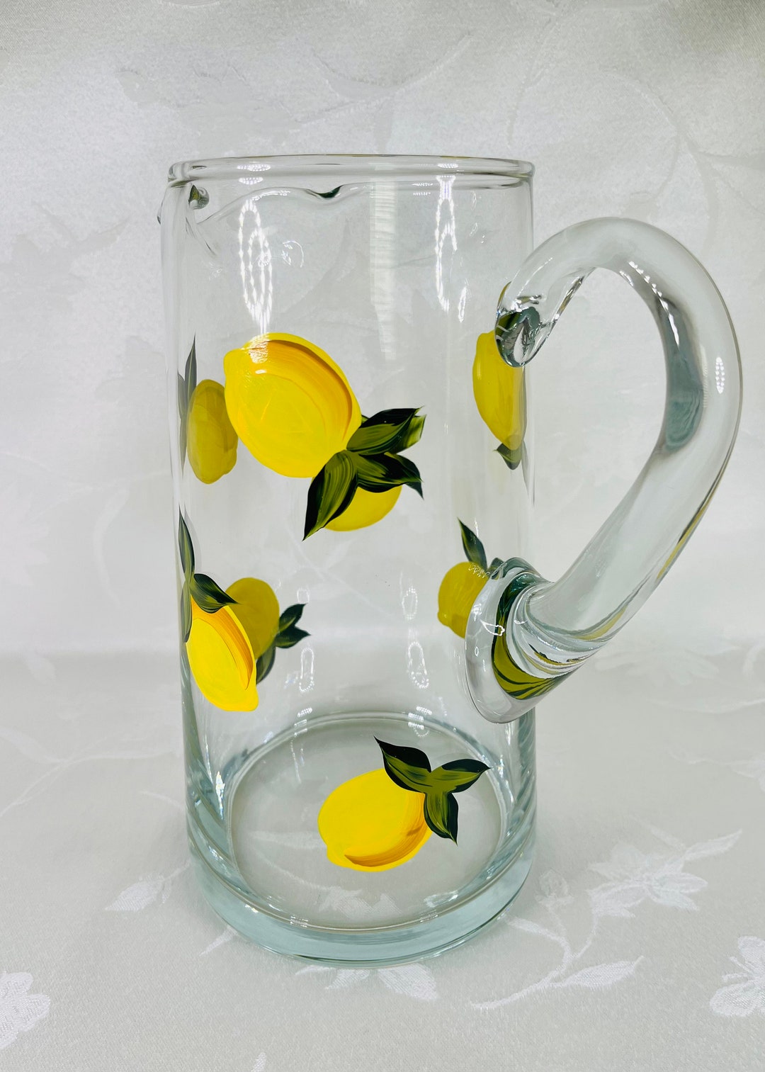 Drinking Pitcher, Lemons Pitcher, Water Pitcher, Glass Pitcher, Tall ...